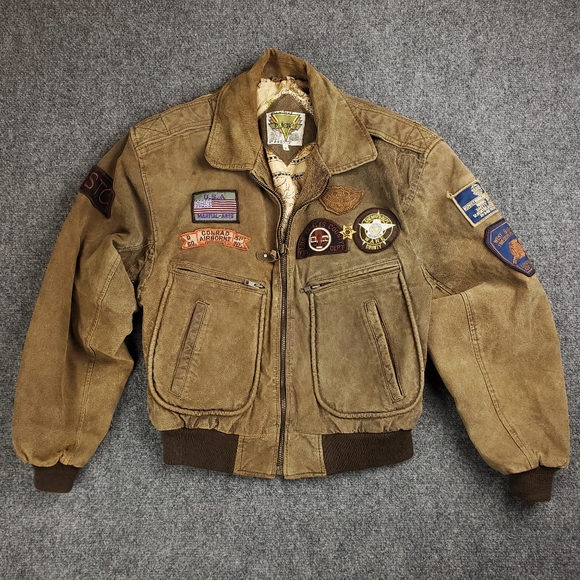Phase 2 | Jackets & Coats | Vintage 8s Phase 2 Youth Xl A2 Bomber Jacket Suede Leather Military ...